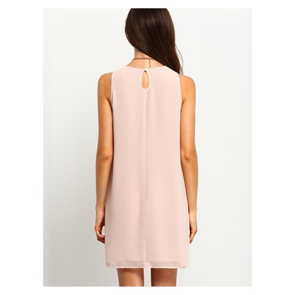 MBM Unlimited | Dresses | Blush Pink Sleeveless Chiffon Shift Dress ...